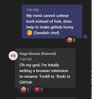 Changing the button for “Fork” into “Bork!” for Github
